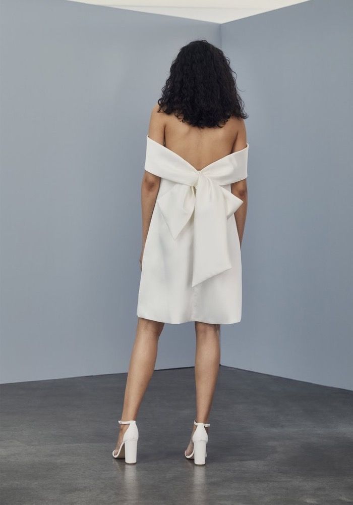 Short wedding dress with bow on back 60 photos - Astyledwedding.com